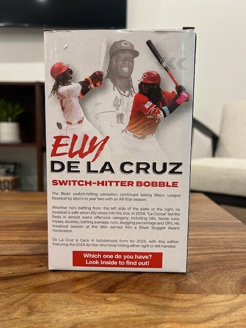 Cincinnati Reds Elly De La Cruz Switch-Hitter Red Jersey Bobblehead SGA ...