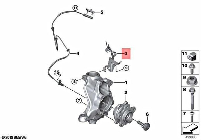 Genuine BMW M3 G20 G21 G22 G23 BRACKET FOR BRAKE PANTS FRONT RIGHT ...