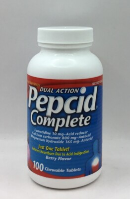Pepcid Complete Famotidine Acid Reducer 100ct Berry Chewable Tabs ...