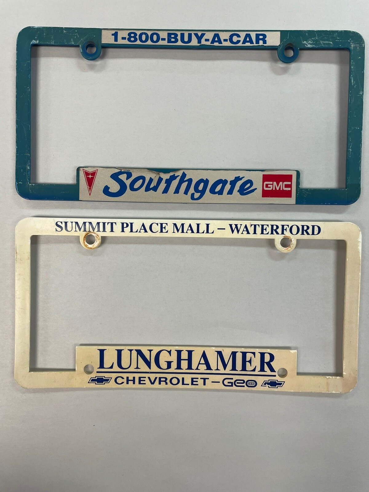 Lot of 2 Michigan License Plate Frames Southgate GMC and Lunghamer ...