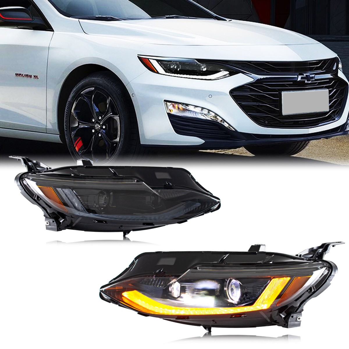 Led Replacement Headlights For Malibu AKKON For 2004 2007 Chevy