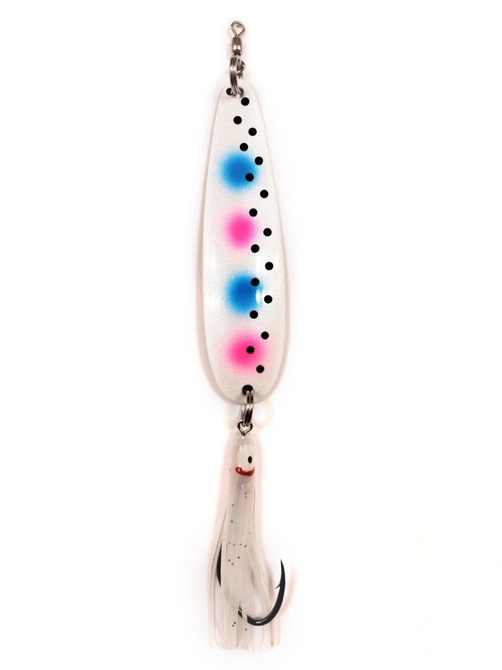 Salmon Spoons McOmie's 4" UV Spoons w/Hoochie (12 Colors) | eBay
