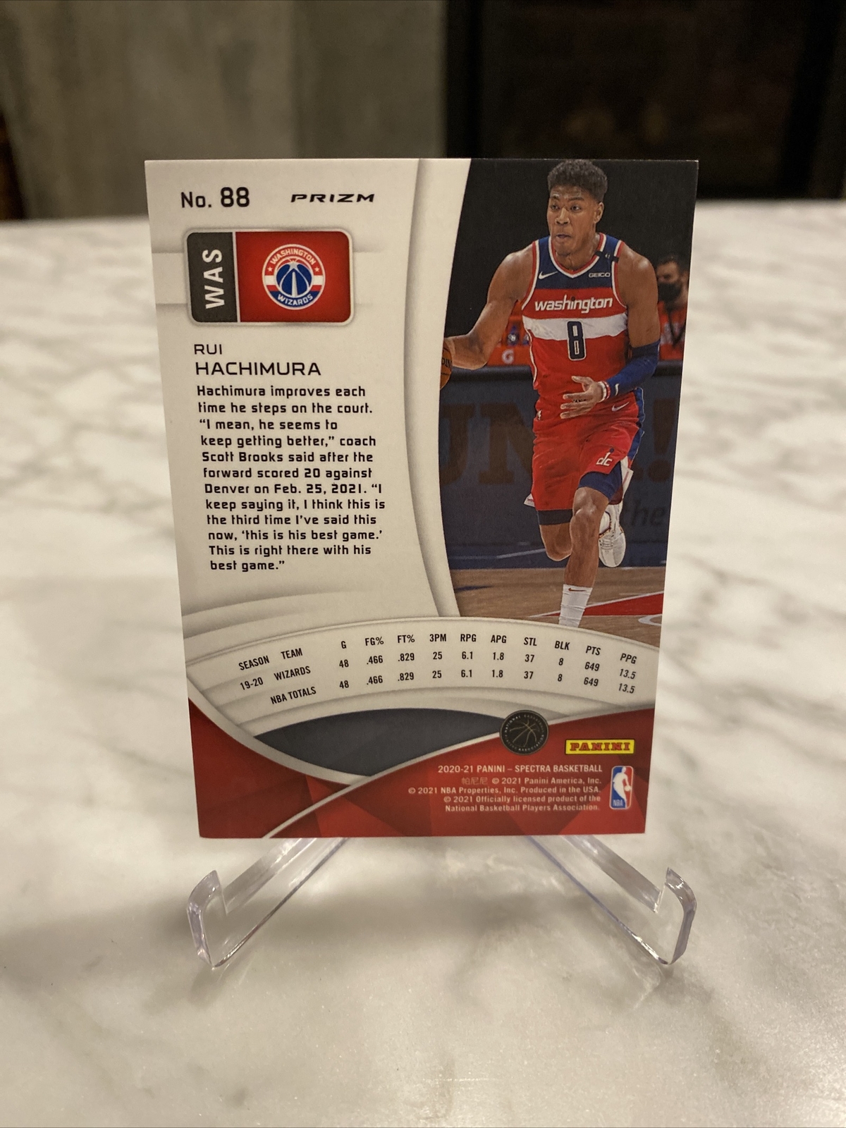 2020-21 Spectra Rui Hachimura Asia Tmall Red Prizm SP #88 Wizards MINT ...