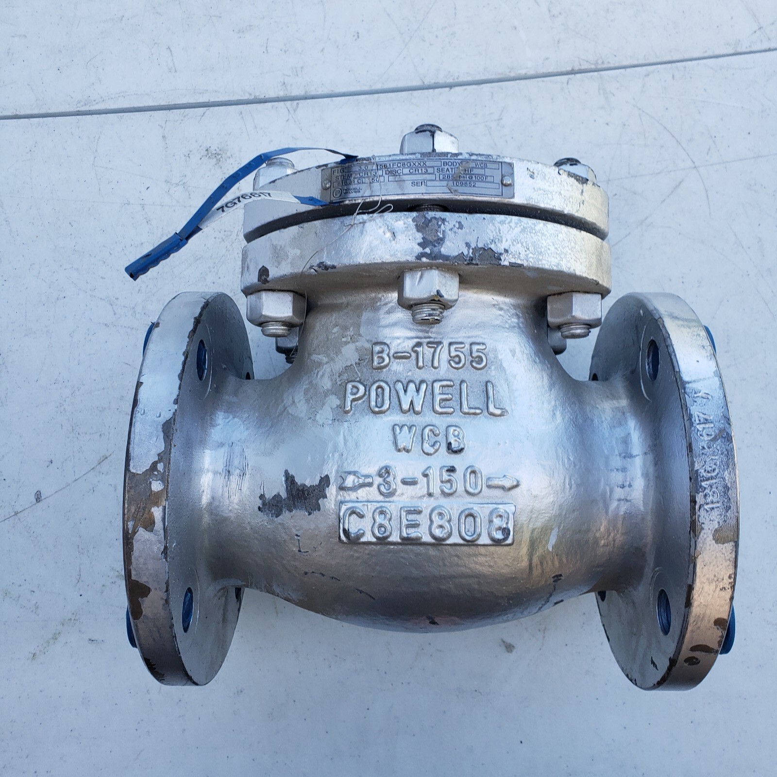 Powell B-1755 3" Flanged Check Valve 1561FC8GXXX C8E808 7G76617 | eBay