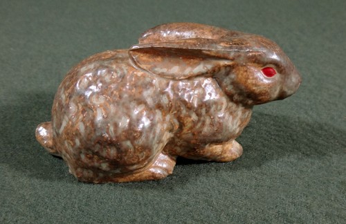 BROWN RABBIT clay ceramic pottery FIGURINE | eBay