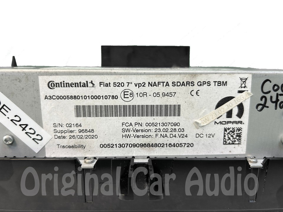 Refurbished 2018-22 Jeep Renegade OEM 520 7" VP2 NAFTA SDAR GPS TBM ...