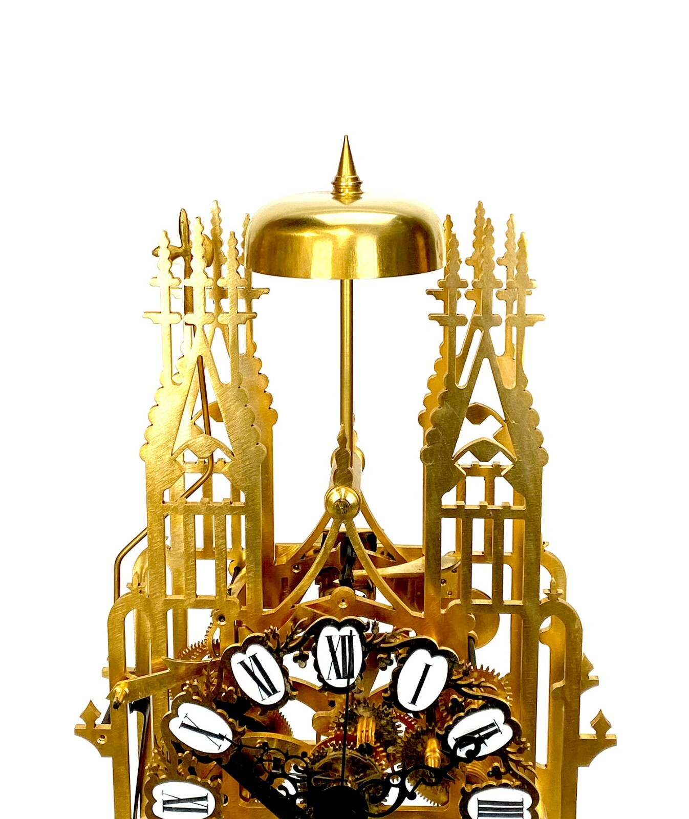 Large English Style Cathedral Crown Escapement Fusee Striking Skeleton ...