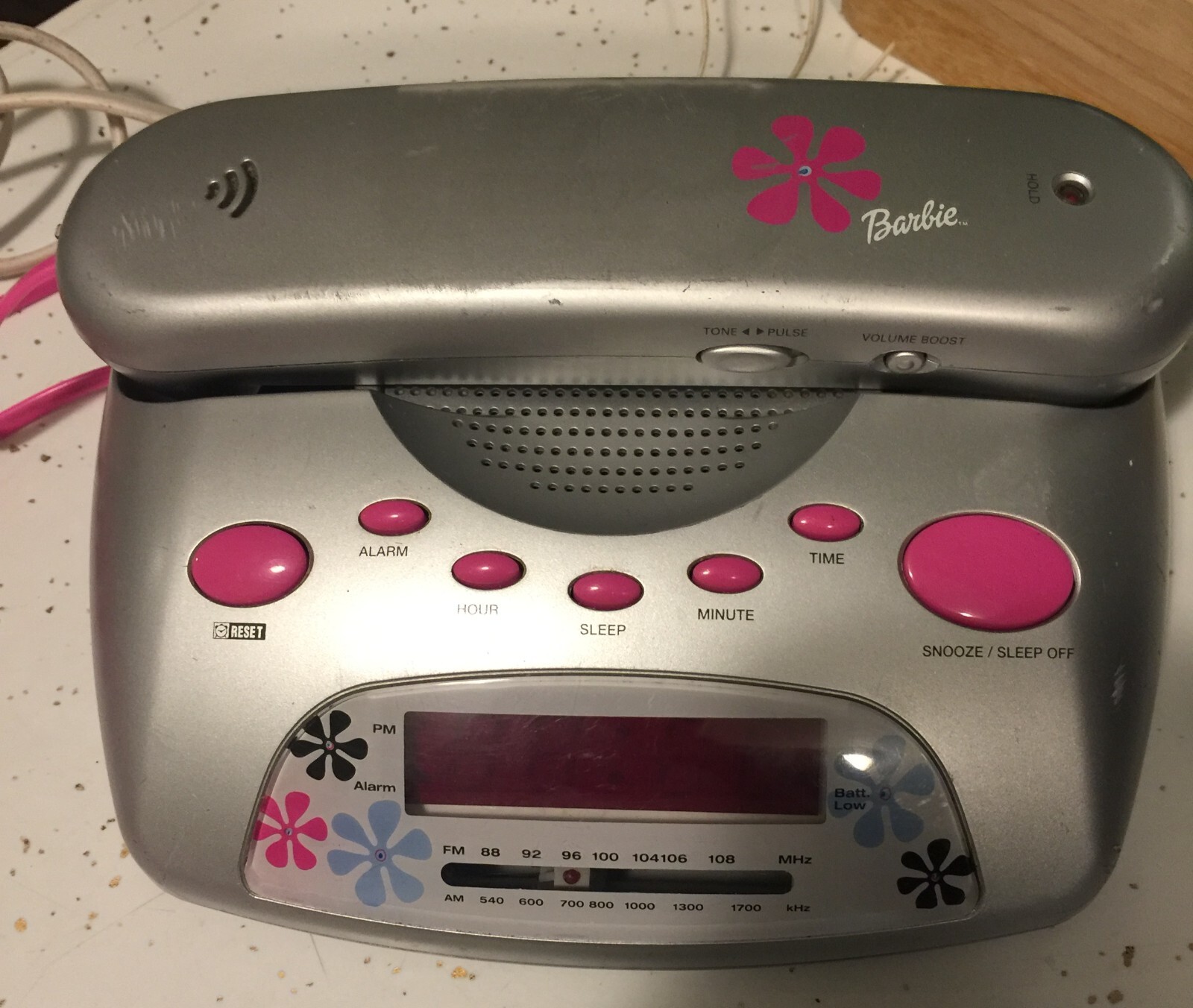 Mattel Barbie Telephone, Radio, Alarm Clock Gray and Pink Tested | eBay