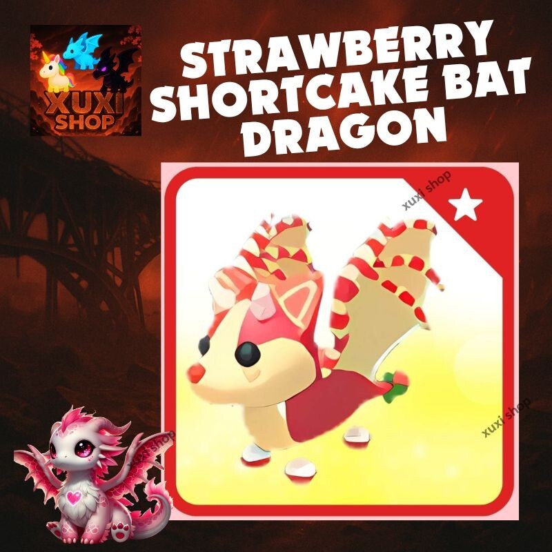 Combo NFR/FR/Normal Strawberry Shortcake Bat Dragon Adopt From Me Cheap ...