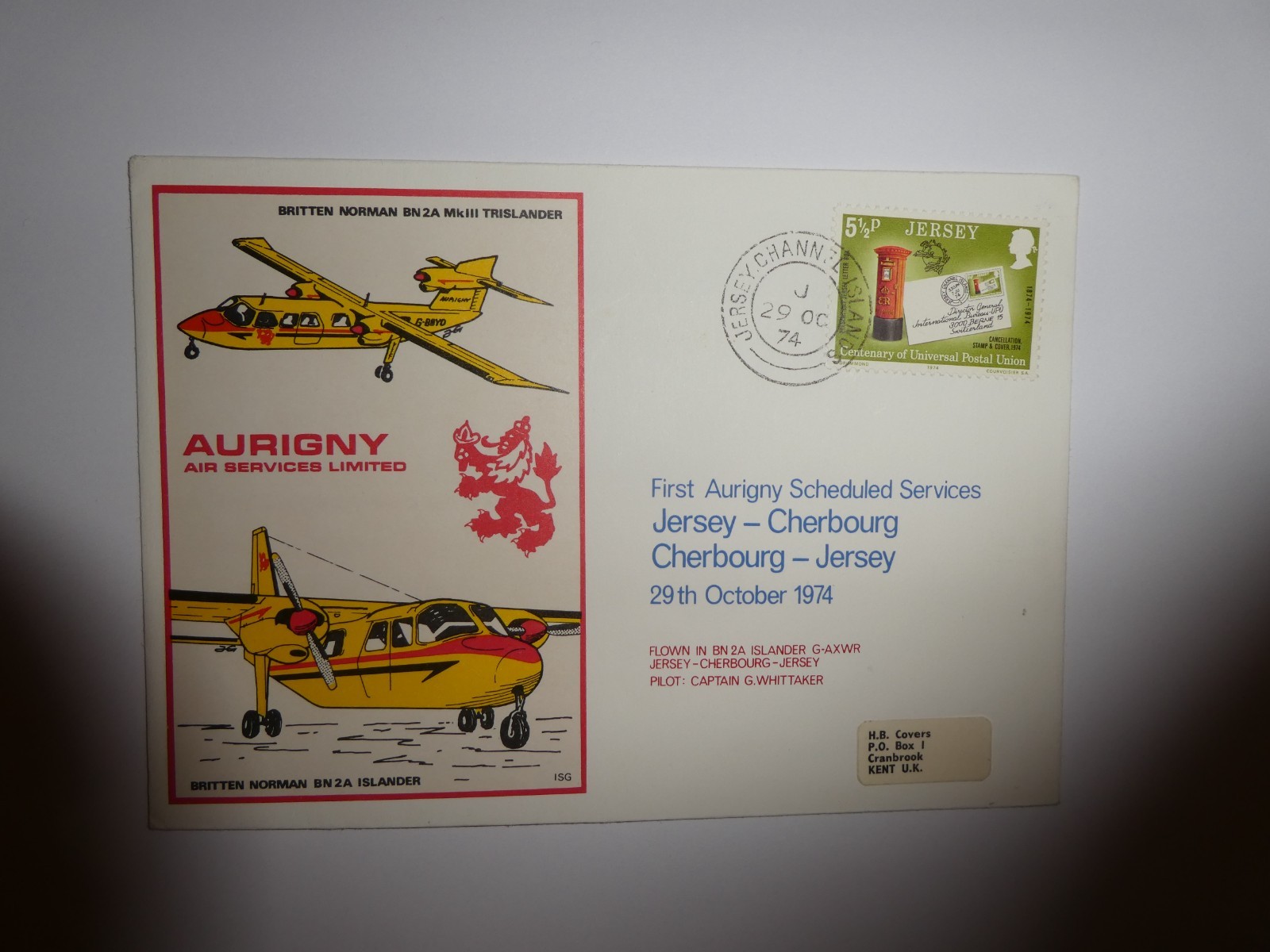 Jersey Aurigny 1974 FDC | eBay UK