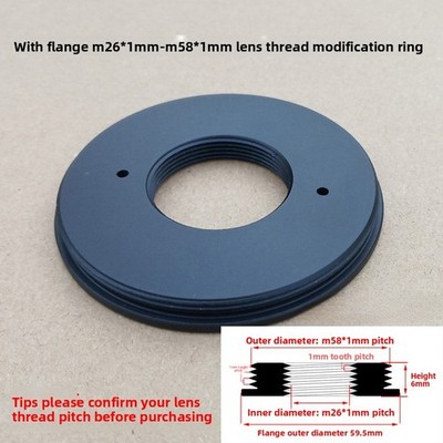M26 26x1mm Female to M58 58x1mm Male Thread M26-M58 Camera Lens Adapter ...