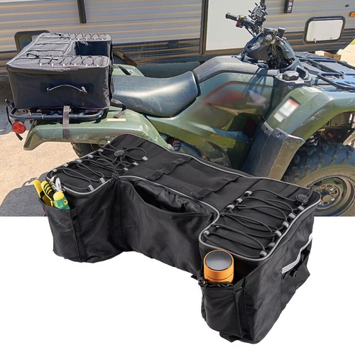 Universal Fashion ATV Rear Storage Bag Pack Cargo Gear Seat Bags w ...