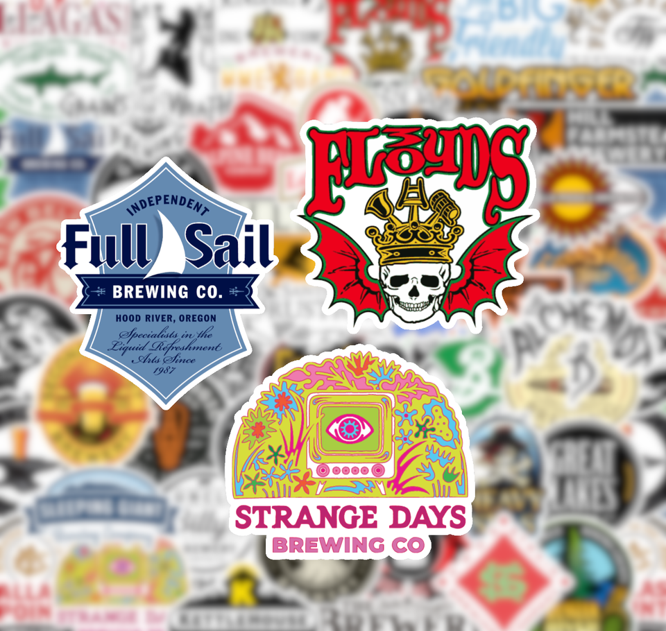 25/50 Craft Beer Sticker Pack - Matte Vinyl - Brewery Microbrew Ale | eBay
