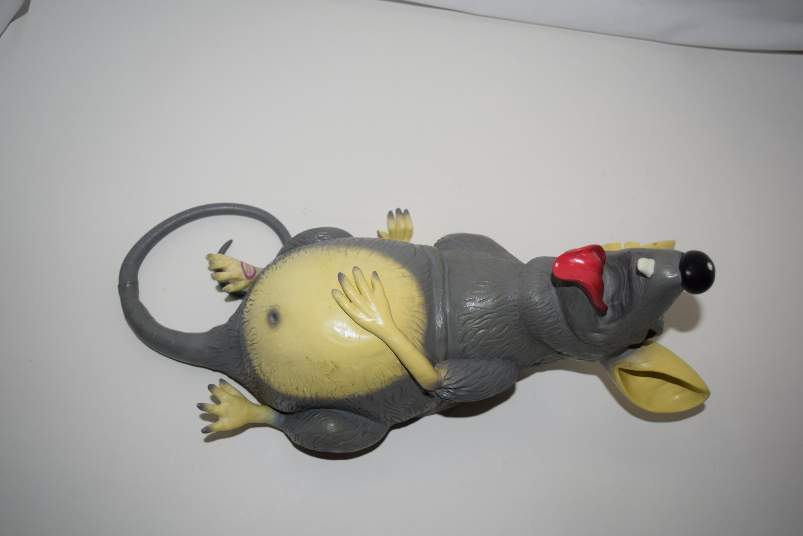 GEMMY HALLOWEEN FAT RAT 15" TALKING ANIMATED BURPING RARE RUBBER PROP ...