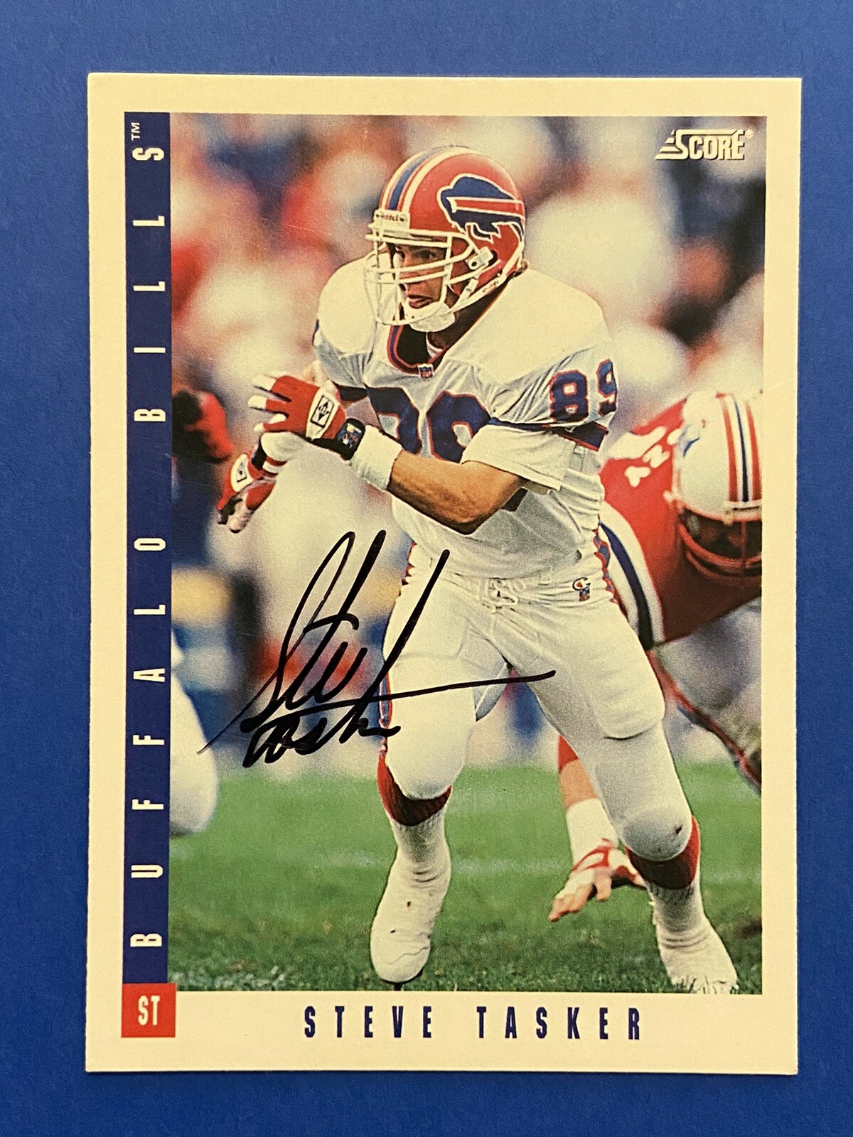 STEVE TASKER Signed 1993 Score #385 Buffalo Bills Northwestern ...