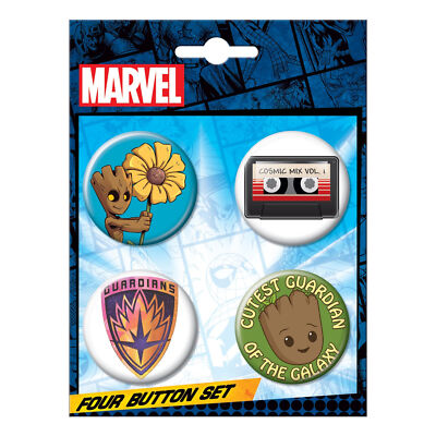 Guardians of The Galaxy Groot 4-Pack Button Set Multi-Color | eBay