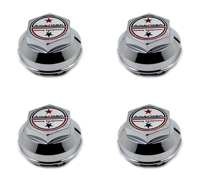 4 (by American Racing) Chrome Wheel Center Hub Caps for 5Lug VNT70R ...