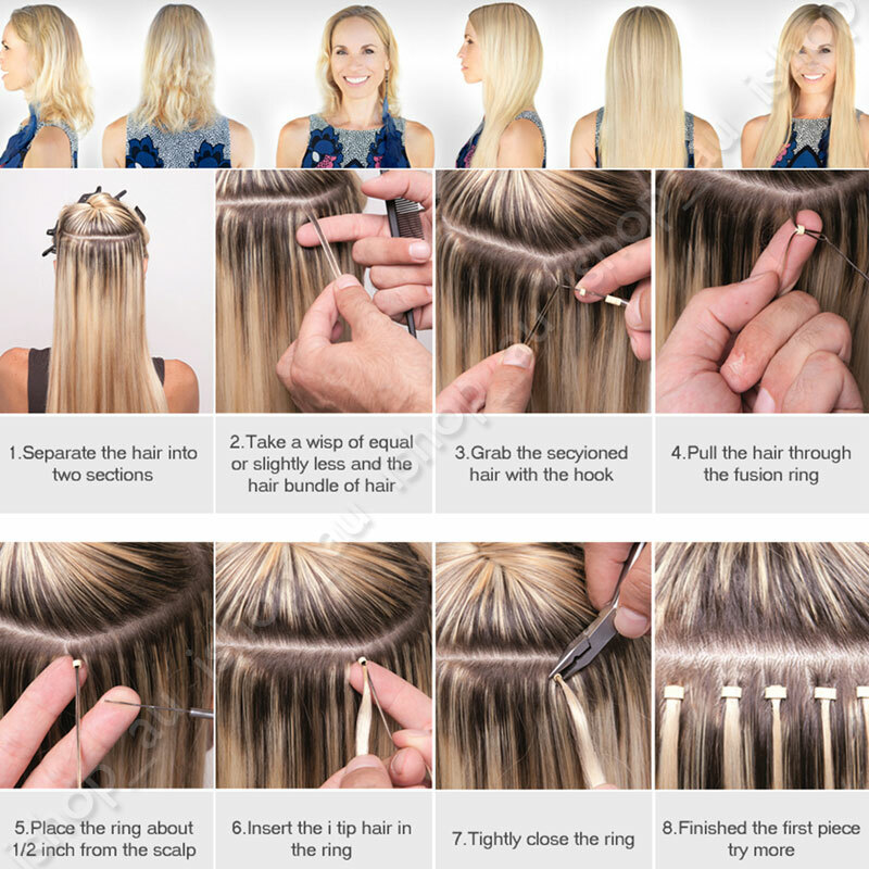 THICK Micro Bead Loop Hair Extensions Human Hair Balayage Brown Micro ...