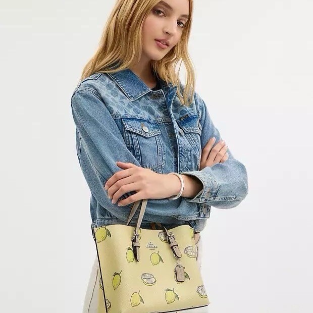NWT COACH Mollie Tote Bag 25 CAL78 Crossbody With Lemon Print | eBay