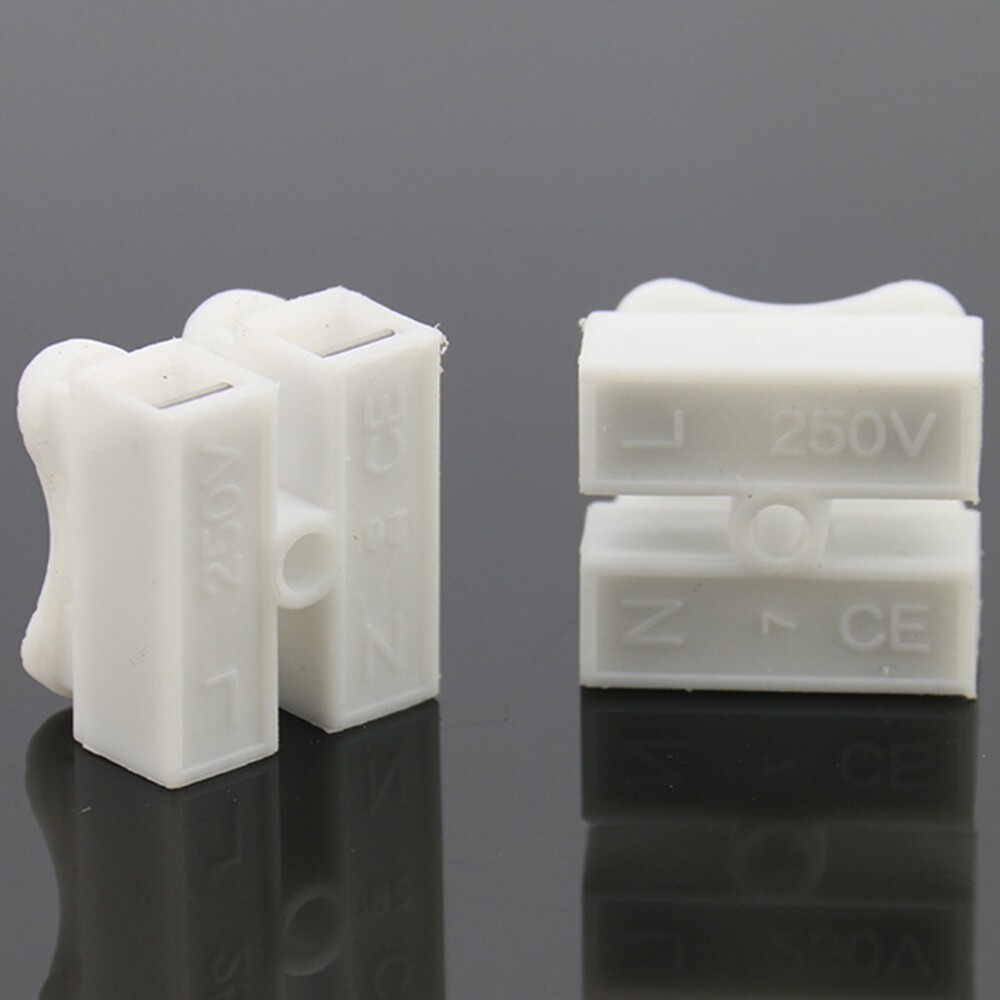 100Pcs Electrical Cable Clamp Block Terminal Spring Wire Connectors CH ...