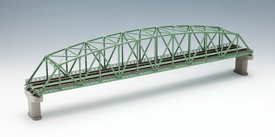 Tomix N 2 Track arched thru truss bridge w/piers 22" blue | eBay