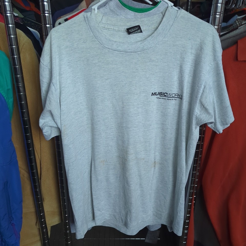 SCREEN STARS BEST Vtg 80s 90s Music Works Auburn, Maine Graphic T-SHIRT ...