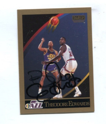 1990 Skybox THEODORE BLUE EDWARDS Hand Singed Autograph Rookie Card ...