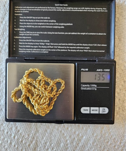 22k Real Yellow Gold Braided Necklace 22” 3mm 13.5g | eBay