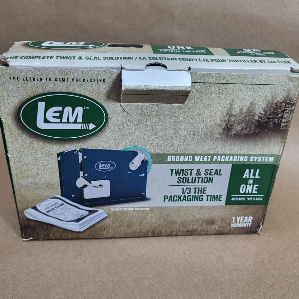 LEM Products Ground Meat Packaging System Twist & Seal Solution - Blue ...