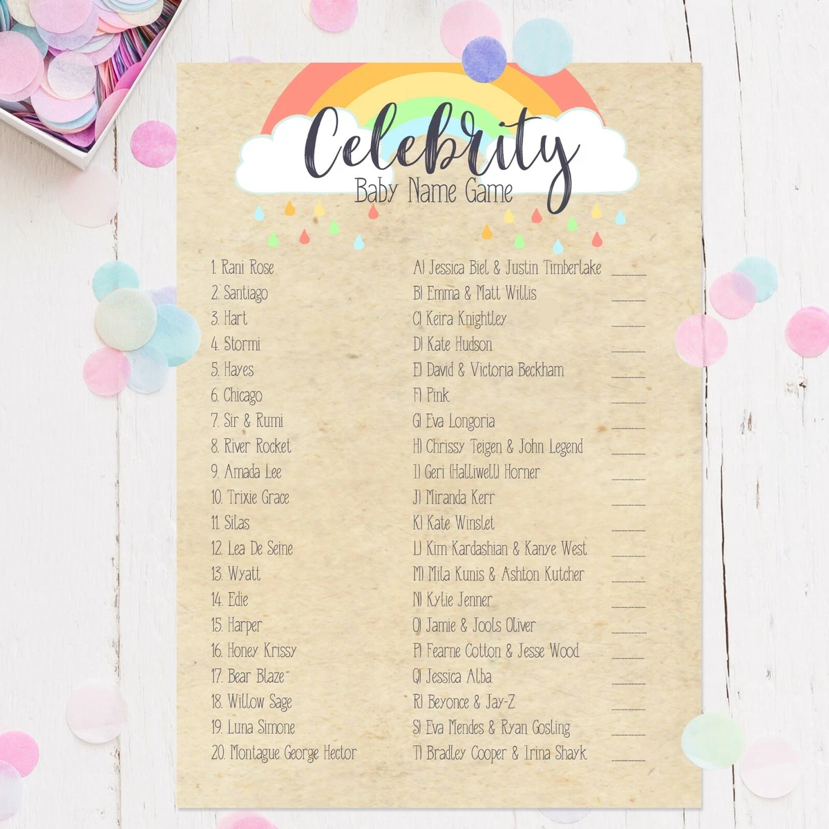 Celebrity Baby Pictures Baby Shower Game