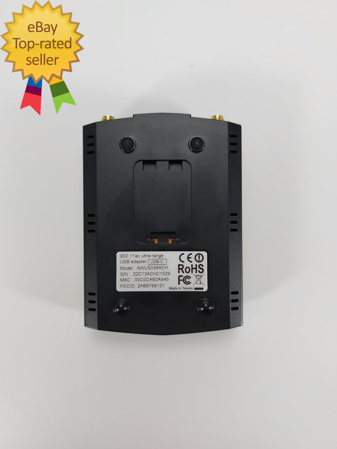 Long-Range Dual-Band AC1200 Wireless USB 3.0 Type-C Wi-Fi Adapter W/2X ...
