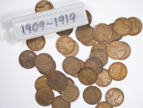 1909-1919 PDS Lincoln Wheat Penny Roll of 50 Coins Average Circulated ...