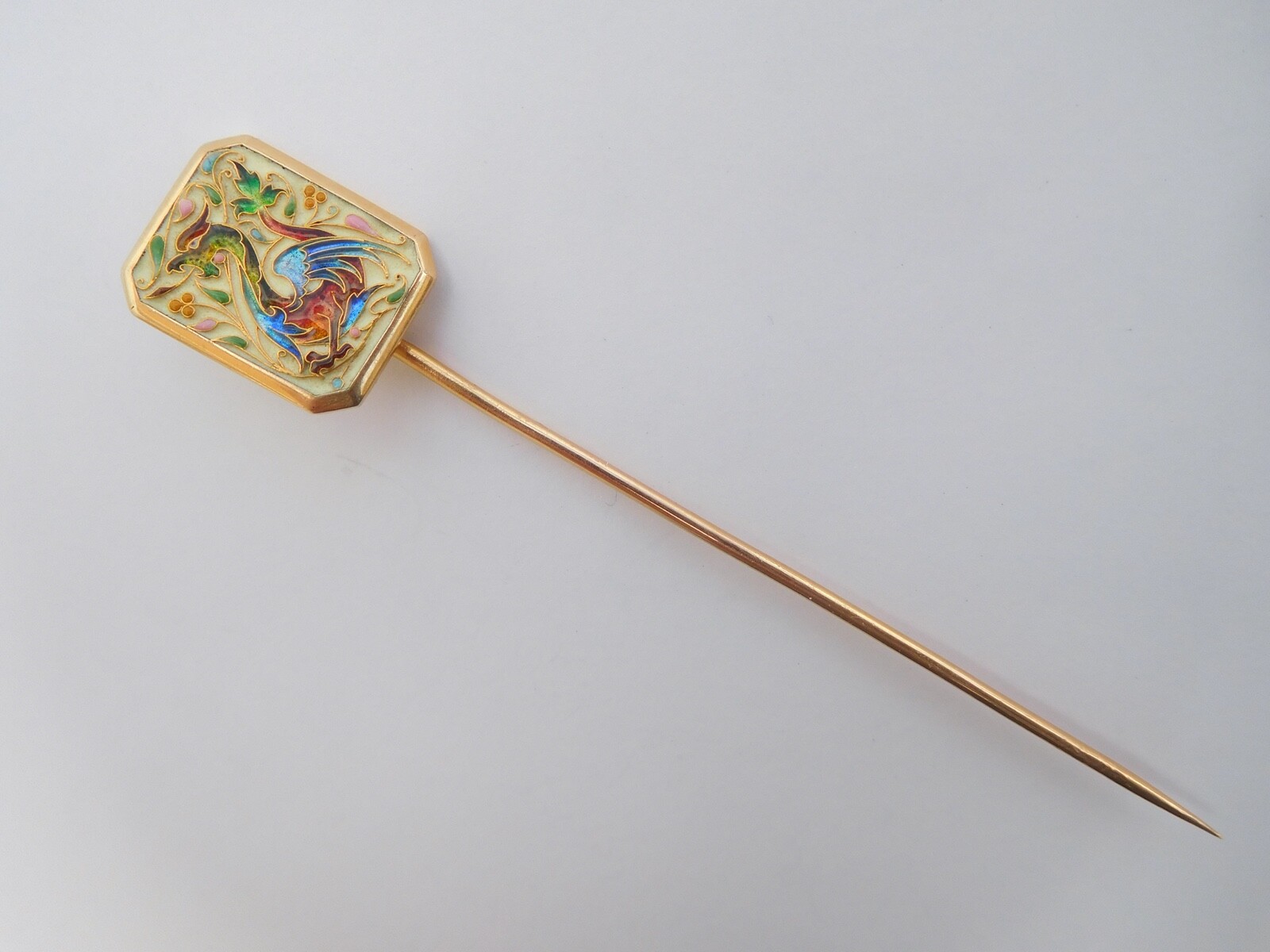 Victorian Falize French Art Nouveau 18K Gold Cloisonné Enamel Griffin ...