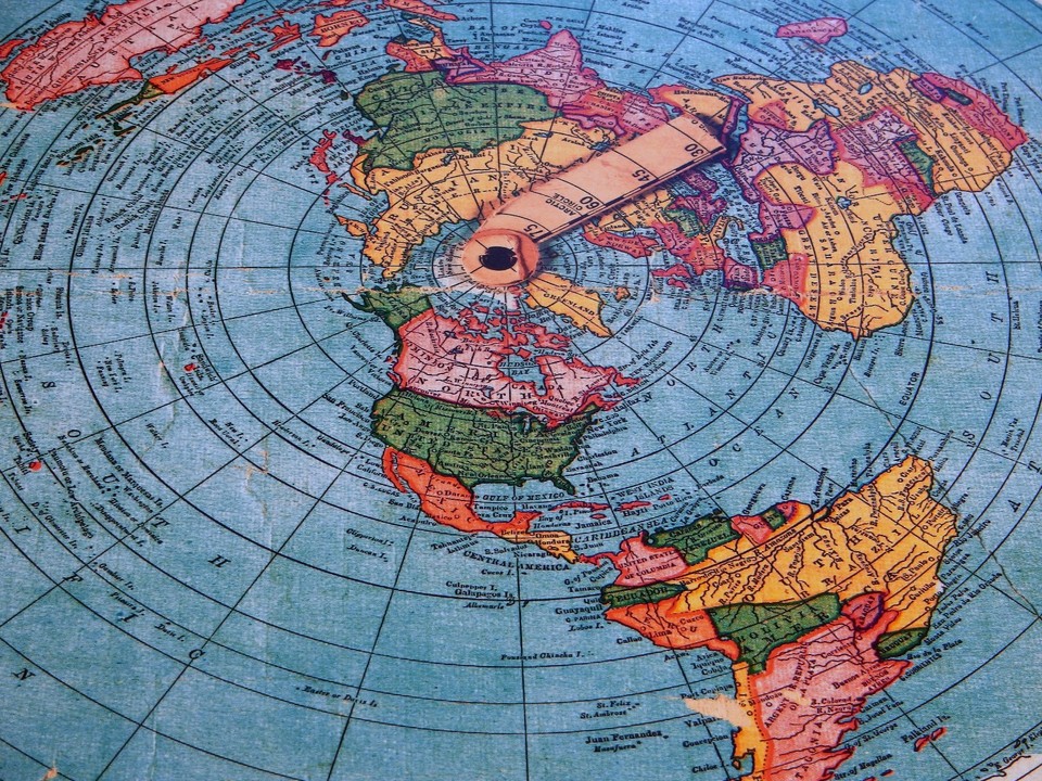 2 Flat Earth Poster Print Deal - Gleason's World Map + Azimuthal USGS ...