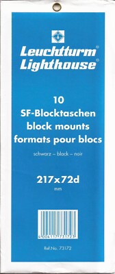 Lighthouse Black backed stamp mounts- 217mmx72dmm - 10 per pkg-new | eBay