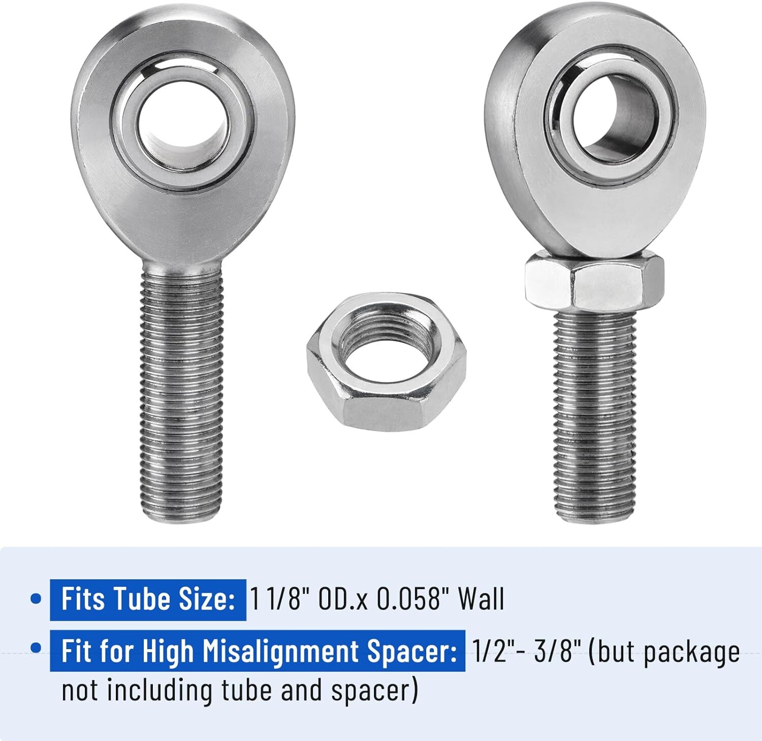 4x 1/2” Chromoly Heim Joints Rod End Kit Left & Right Hand Thread Heim ...