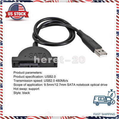 SATA to USB Cable Laptop Internal DVD CD Drive 13pin External Port ...
