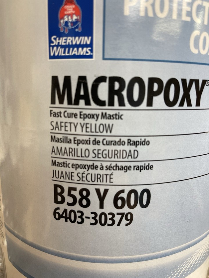 Sherwin Williams Macropoxy 646 Part “A” Fast Cure Industrial Epoxy ...
