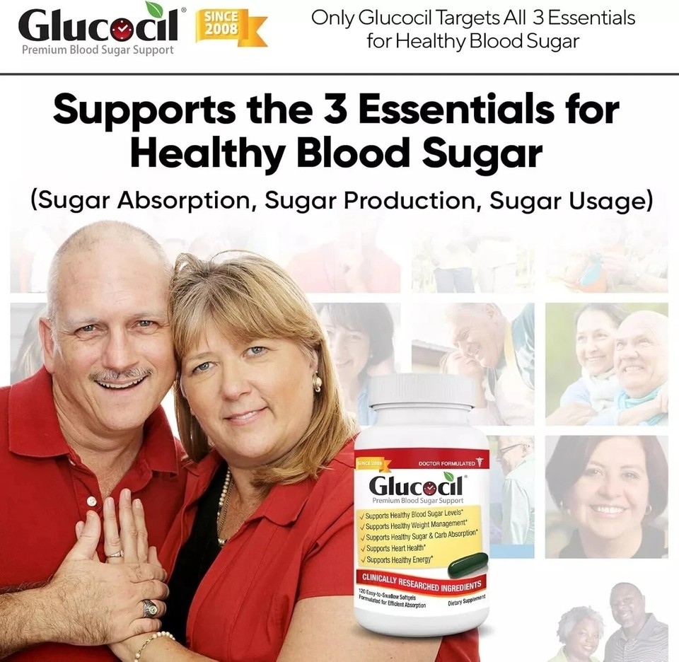 Glucocil 30-Day Supply 120CT – Premium Blood Sugar Support 2+ Million ...