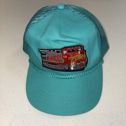 OLD VINTAGE ADVERTISING HAT SNAP BACK SANTA FE RAILROAD Locomotive ...