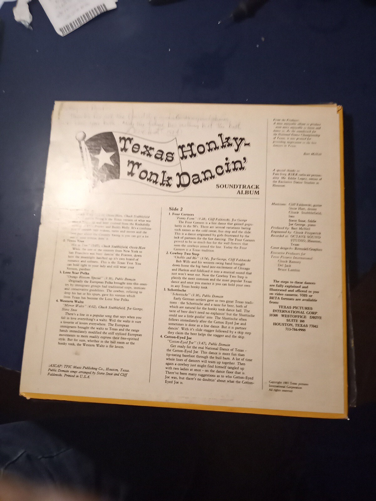 Vinyl LP Texas Honky Tonk Dancing ( 1983 Texas Pic. International Corp. ) | eBay