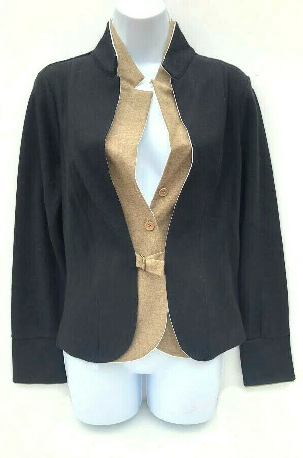 Vintage Very Chic Eddy Monetti Italy Black + Taupe wo… - Gem