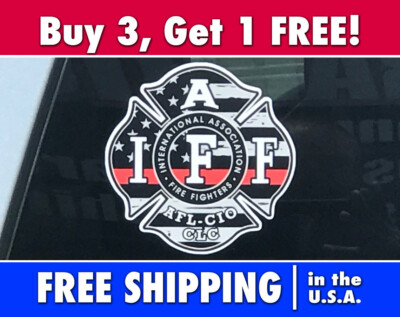IAFF Sticker Firefighter Decal Bumper Sticker, IAFF Firefighter Flag ...