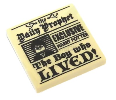 LEGO Printed Tile 2x2 Newspaper, 'the Daily Prophet', 'EXCLUSIVE HARRY ...