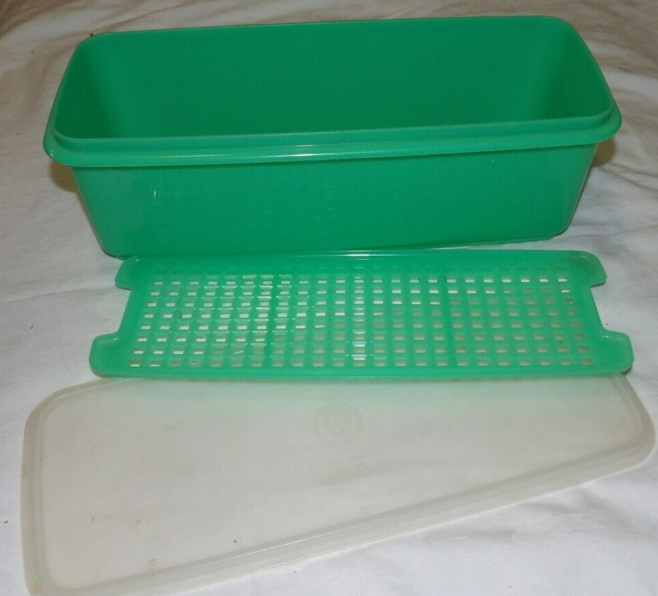 TUPPERWARE Green EASY CRISP Celery Vegetable Keeper w/ Grid 782 783 784 ...