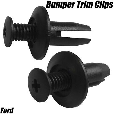10x 8mm Screw Plastic Trim Bumper Rocker Body Panel Clips For Ford ...
