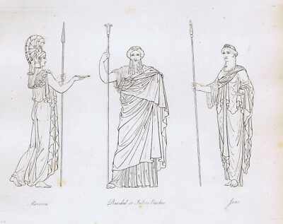 Roman Gods - Bearded or Indian Bacchus, Minerva and Juno - 1809 ...
