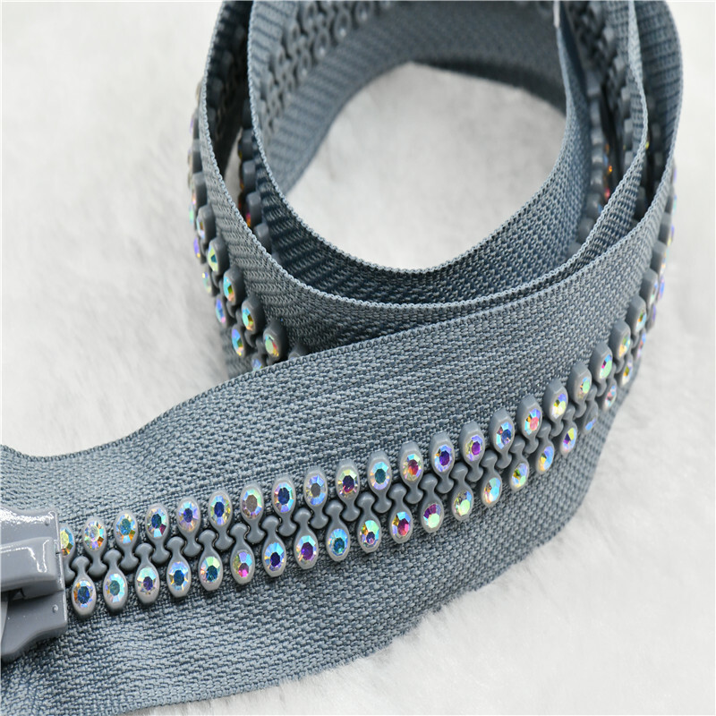 Rhinestone Zipper 60cm 2row Silver Gold Crystal AB Clothes Jacket Sew ...