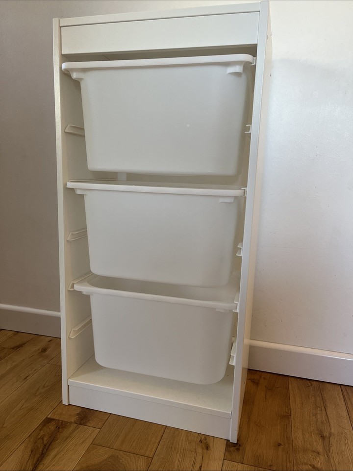 IKEA TROFAST White Storage Unit with Boxes | eBay UK