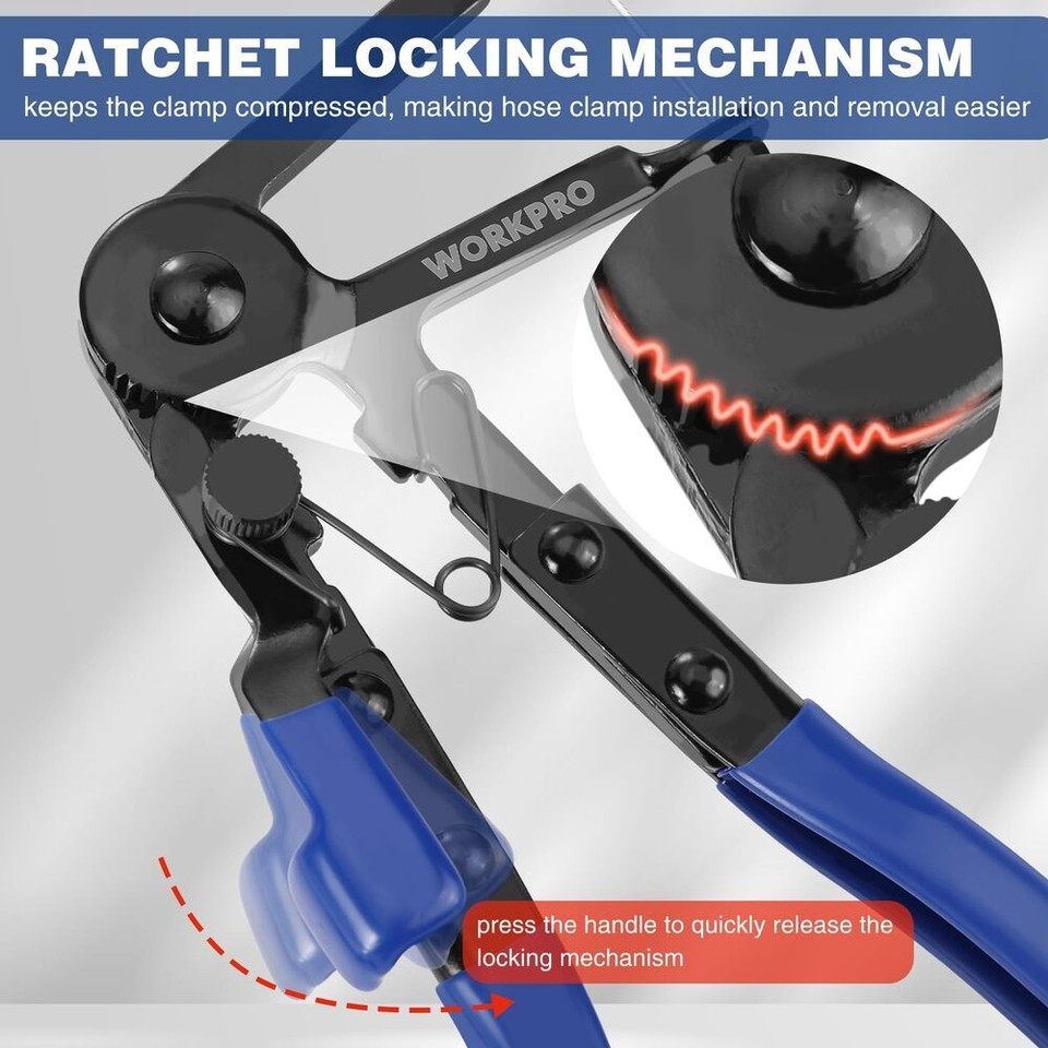 WORKPRO 27" Flexible Hose Clamp Plier Spring Plier Automotive Clamp ...